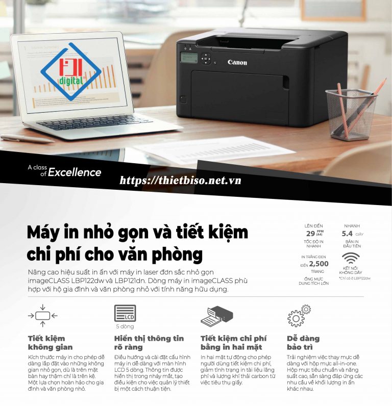 CANON LBP 122dw - Máy in 2 mặt, Wifi - Hoàn Mỹ Digital